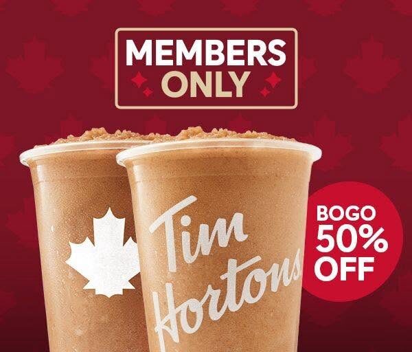 [Tim Hortons] APP buy one iced Capp get a second for 50% off until July ...