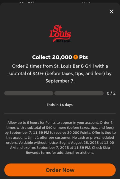 [Skip, St Louis bar and grill] Skip+ ymmv order twice at St Louis bar ...