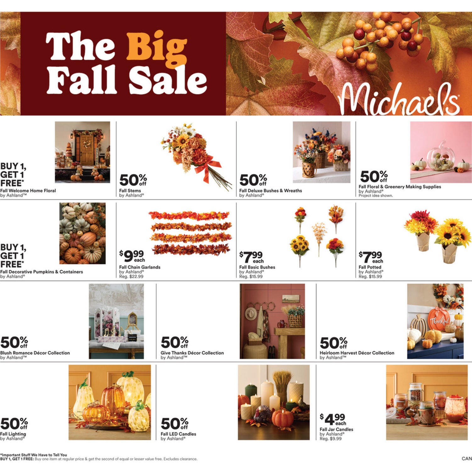 Michaels Weekly Flyer - Weekly Deals - The Big Fall Sale - Sep 5 – 11 ...