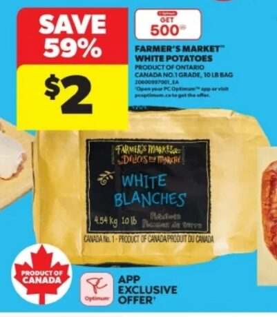 [Real Canadian Superstore] [ON] 10 lb Bag of White Potatoes $2.00 + 500 ...