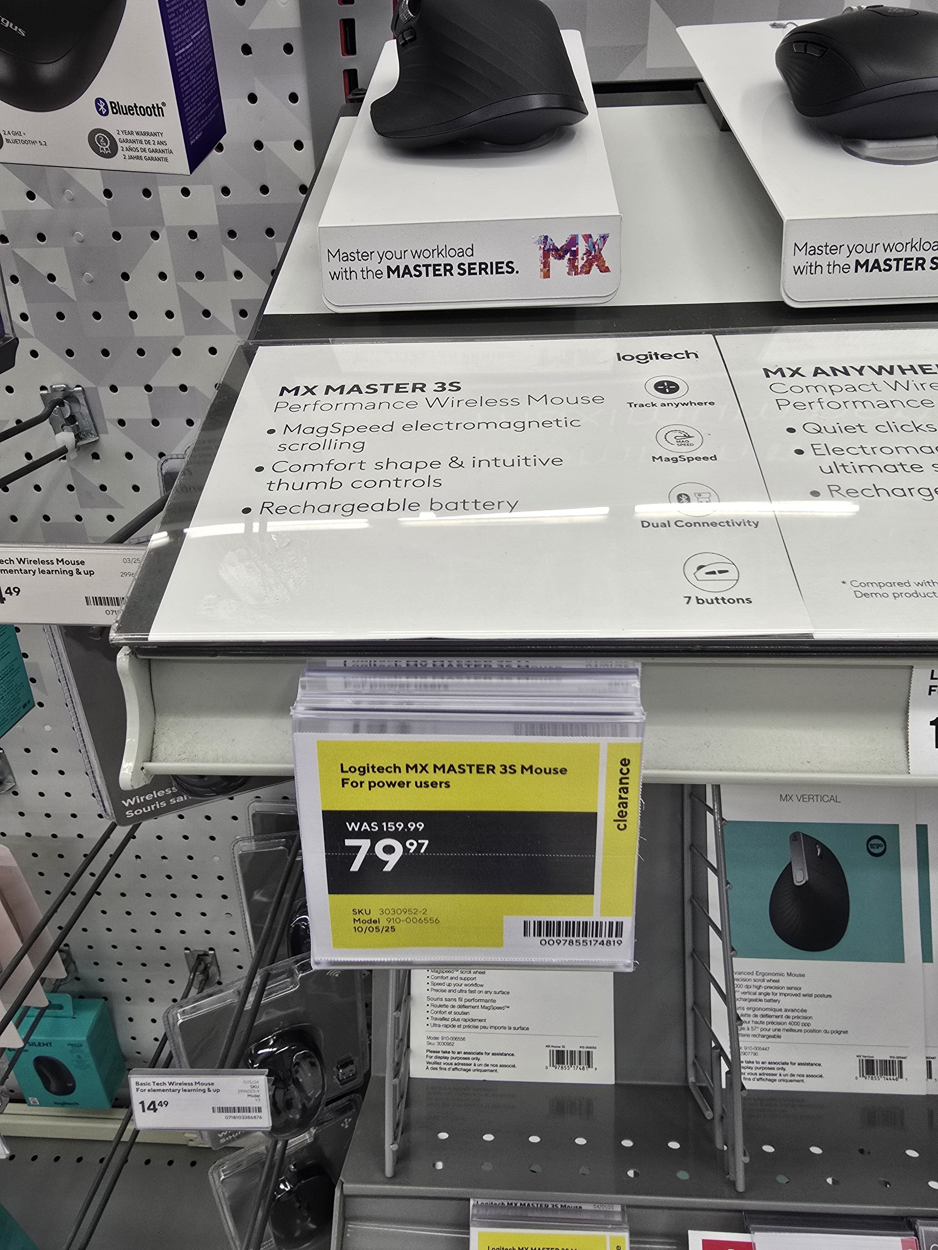 [Staples in store - YMMV] Logitech Master 3S mouse $79.97 + 10% off ...