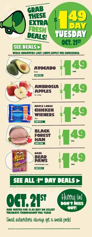 [Save On Foods] $1.49 Day on Tuesday, October 21 - RedFlagDeals.com Forums