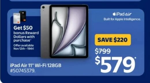 [Walmart] iPhone 16e 128GB Black $699, iPad Air 11-inch, Wi-Fi 128GB ...