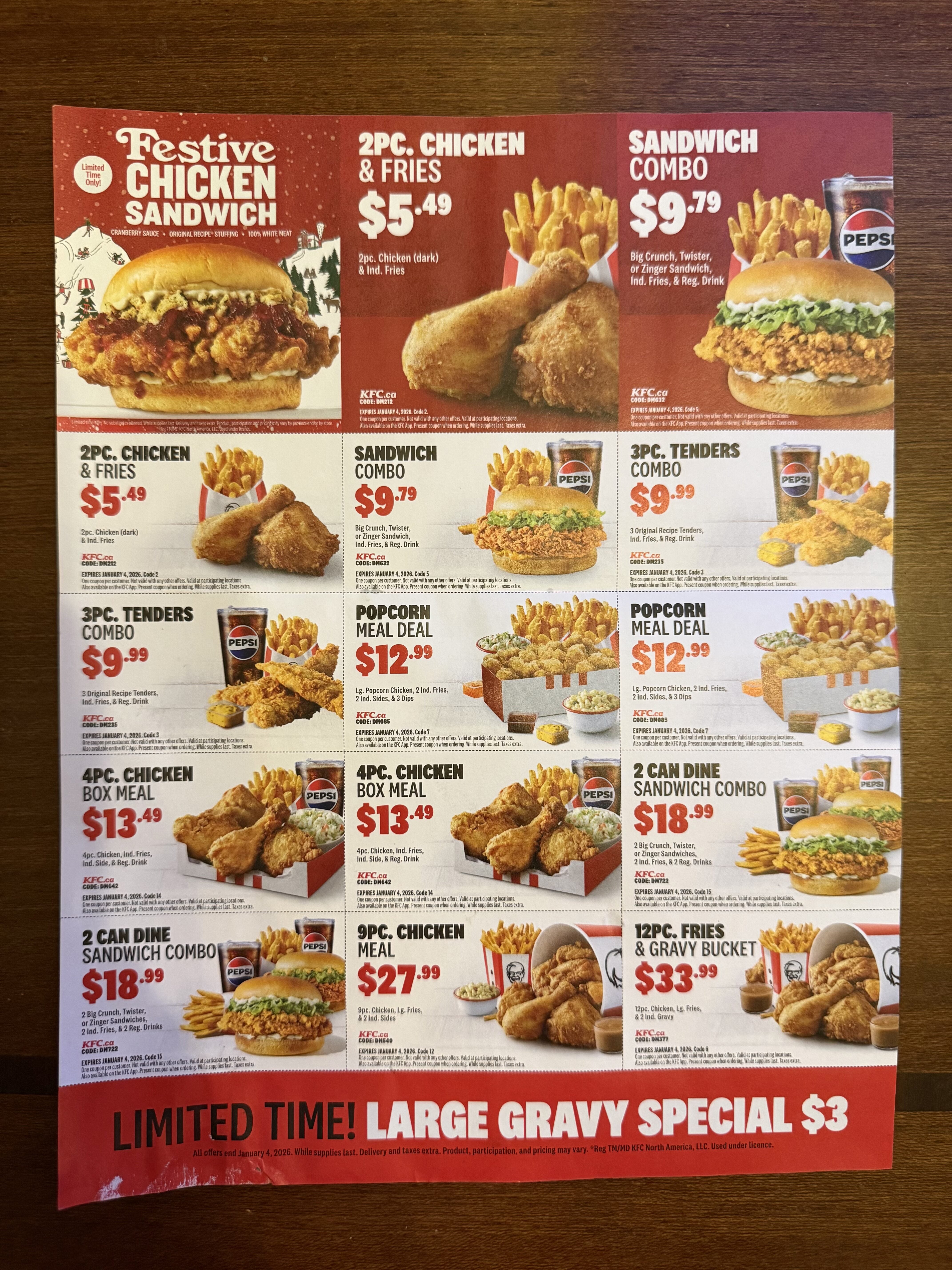 [KFC] APP 2 twister wraps $10; mighty box for two (4 pc dark, 1 popcorn ...