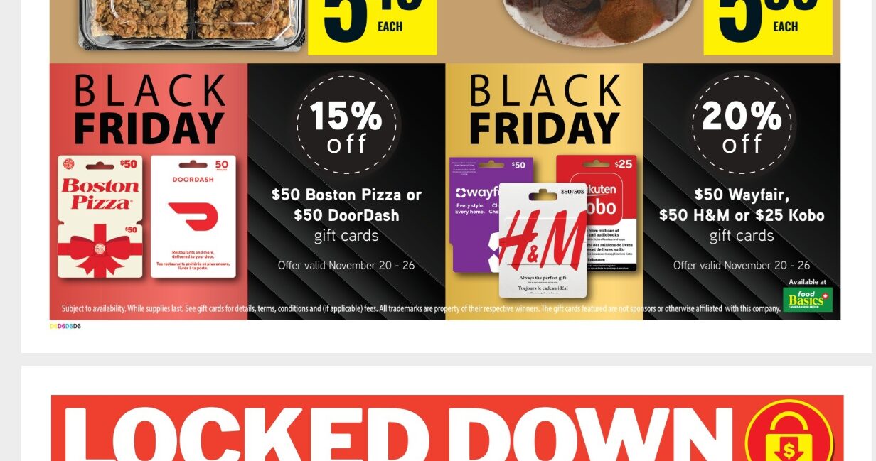 [Metro] [Black Friday] Metro / food basics: Gift cards - upto 20% of on ...