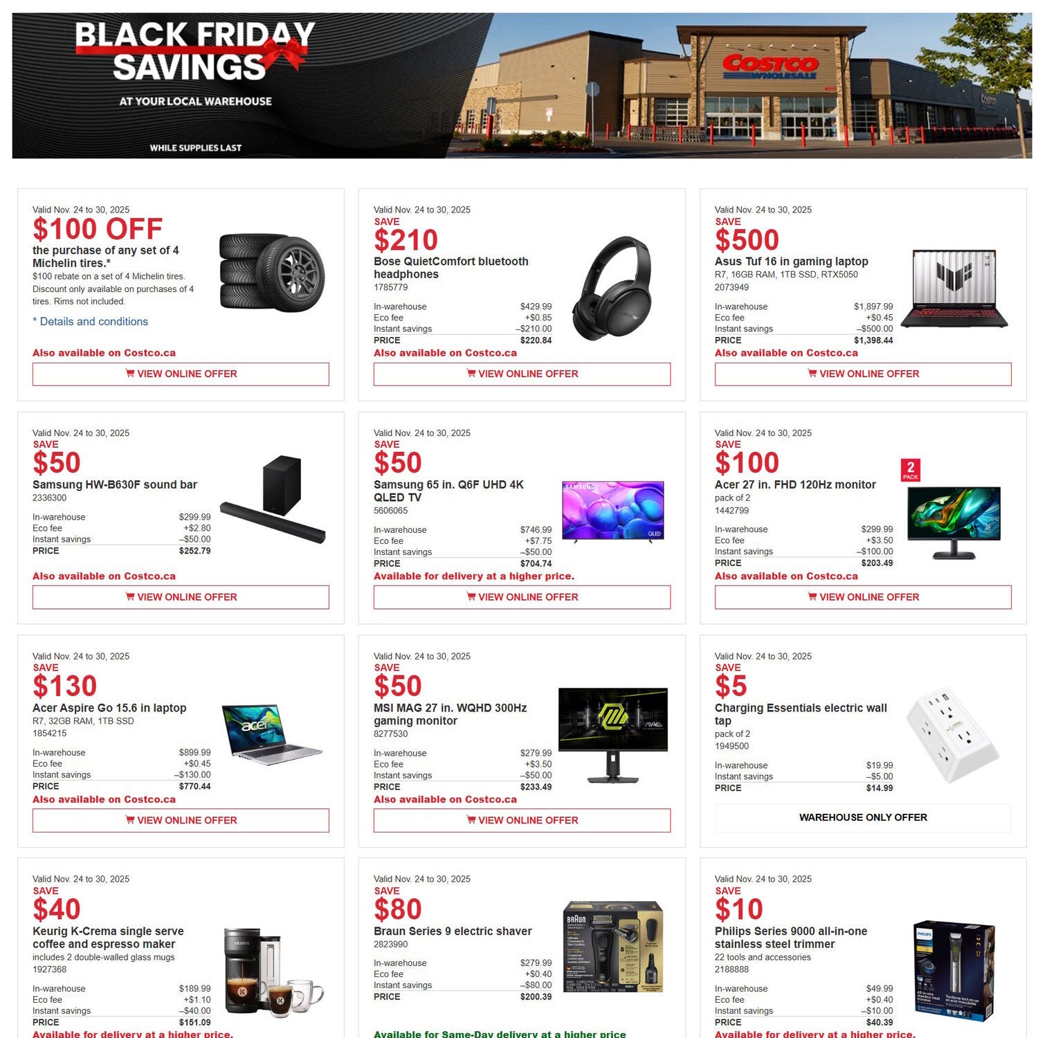 Costco Weekly Flyer - Black Friday Savings (BC) - Nov 24 – 30 ...