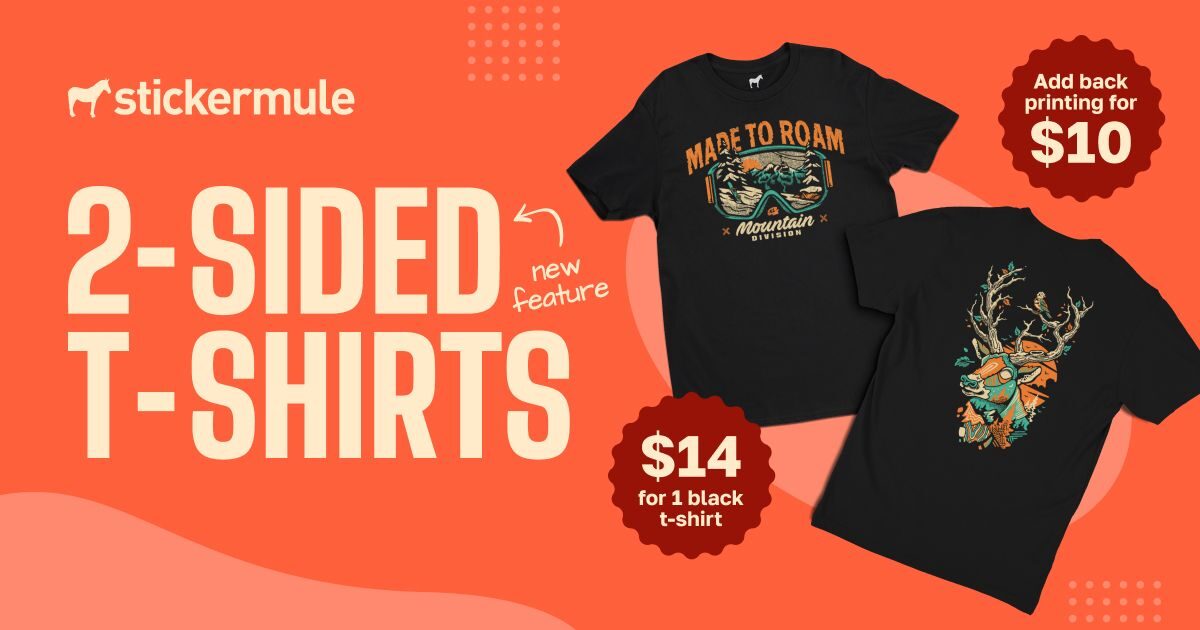 [Sticker Mule] [Black Friday] Custom black t-shirt CA$17 (normally CA ...
