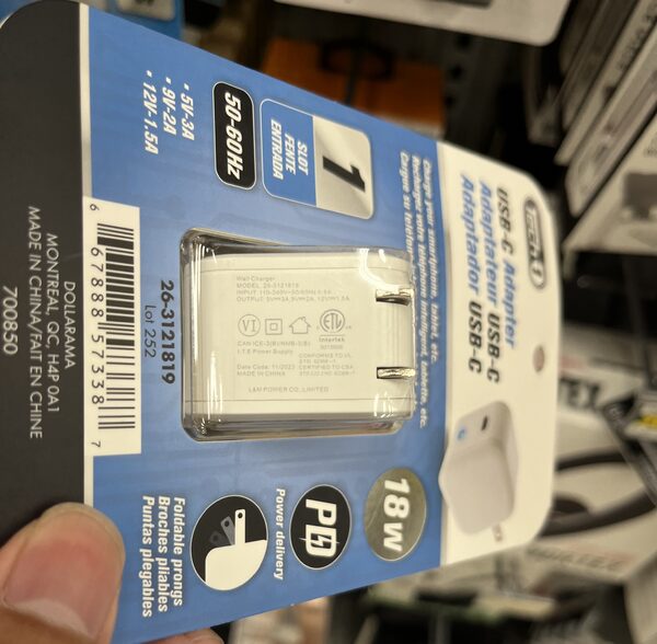 [Dollarama] Dollarama USB-C 18w Charger - $5 - Page 2 - RedFlagDeals ...