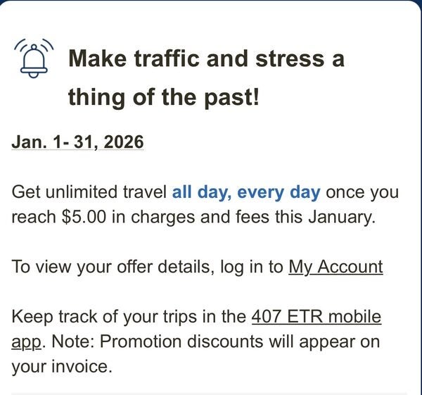 [407 ETR] 407 ETR - Spend $10 in charges and fees, free unlimited ...