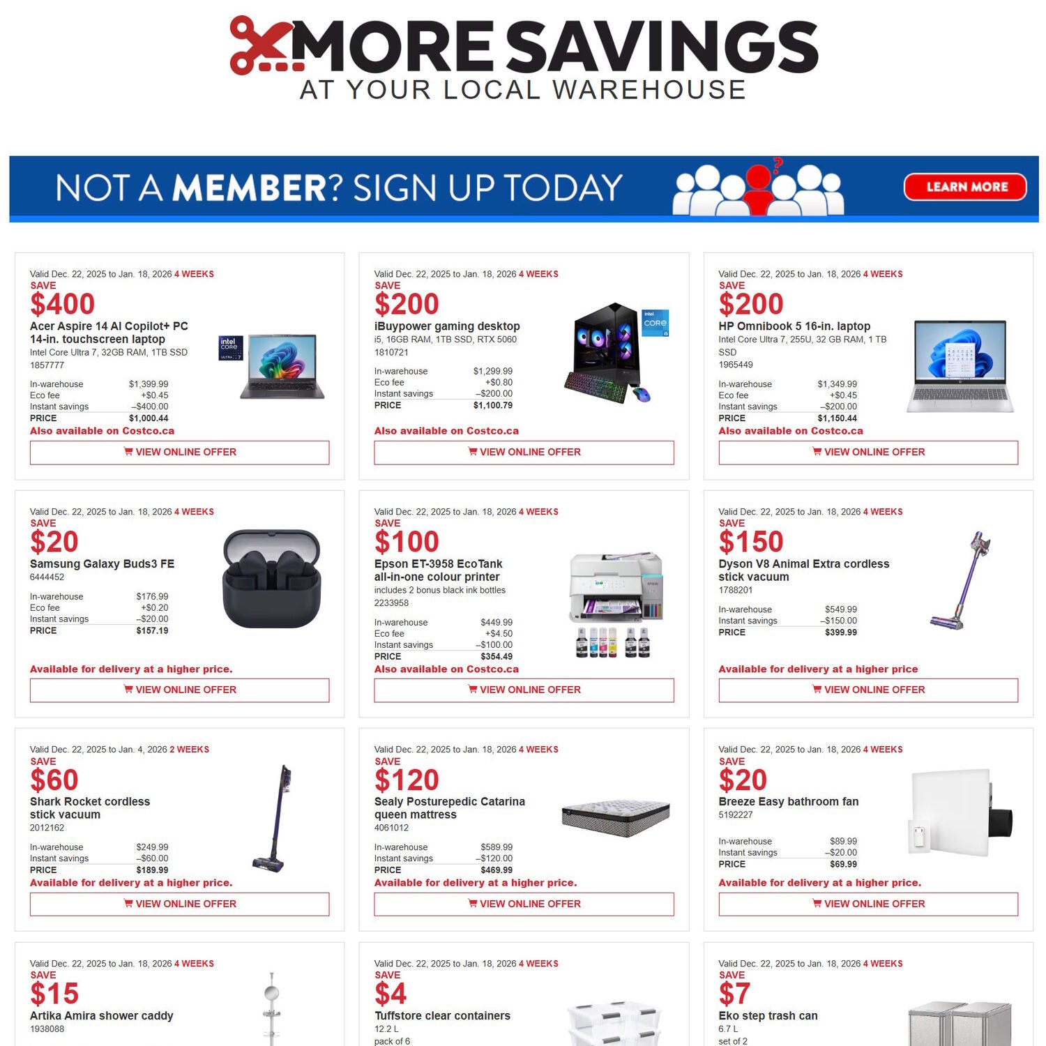 Costco Weekly Flyer - More Savings (SK) - Dec 22 – Jan 4 - RedFlagDeals.com
