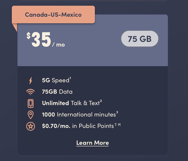 Public Mobile 5G Can/US/Mex $50/150GB, $40/100GB, $35/20GB ...