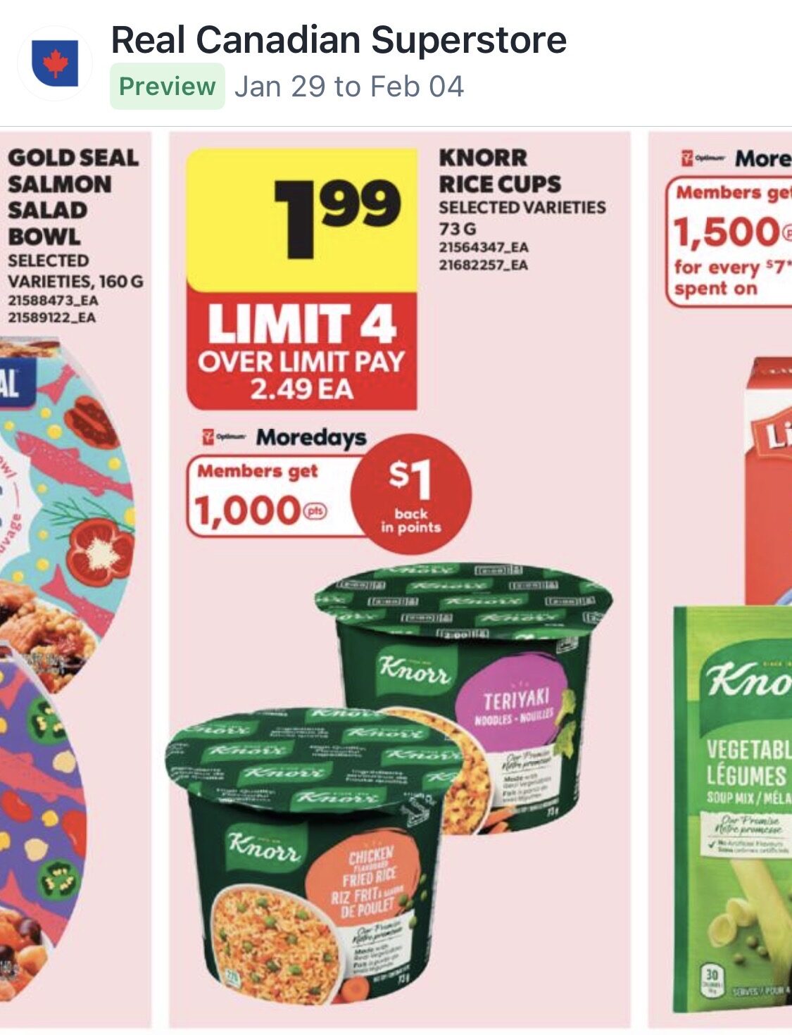 [Real Canadian Superstore] Free Knorr Rice Cups 73g + Points maker with ...