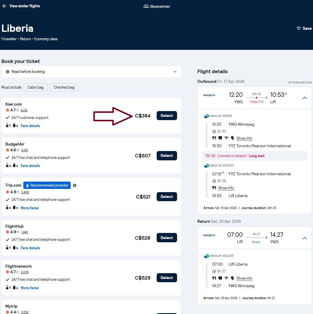 [WestJet] Winnipeg to Liberia, Costa Rica for $384 to $391 CAD ...