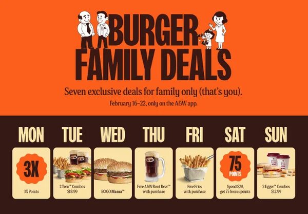 [A&W] Family Week daily APP deals Monday February 16-22 - RedFlagDeals ...