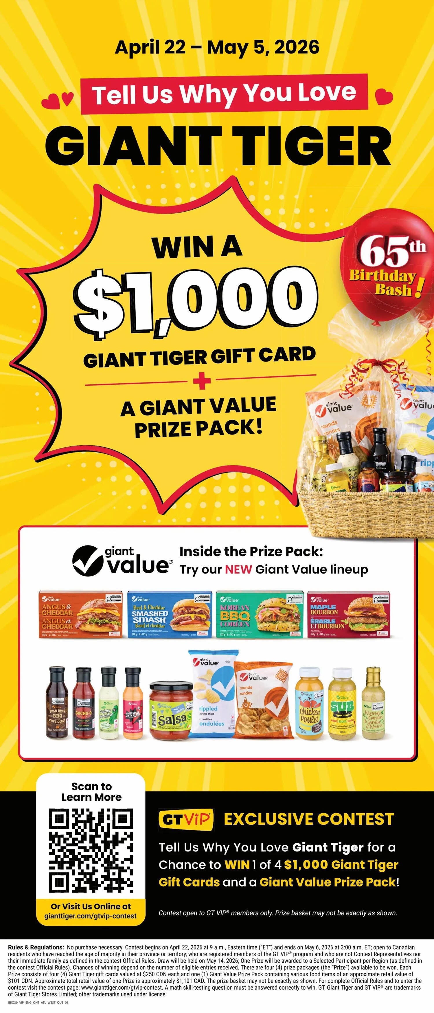 Giant Tiger Weekly Flyer - Weekly Savings - 65th Birthday Bash (AB, SK ...