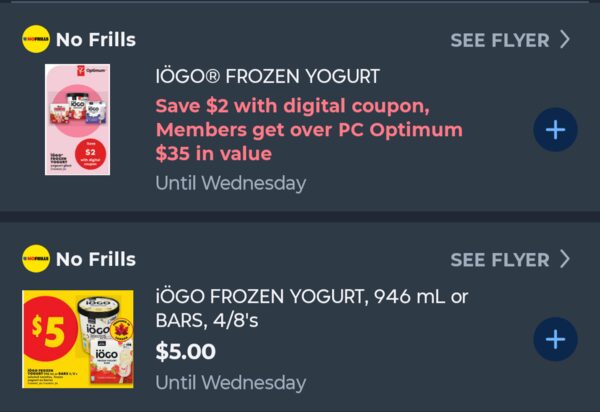 [No Frills] ON iogo frozen yogurt $5 ($2 digital discount)/Hereford ...