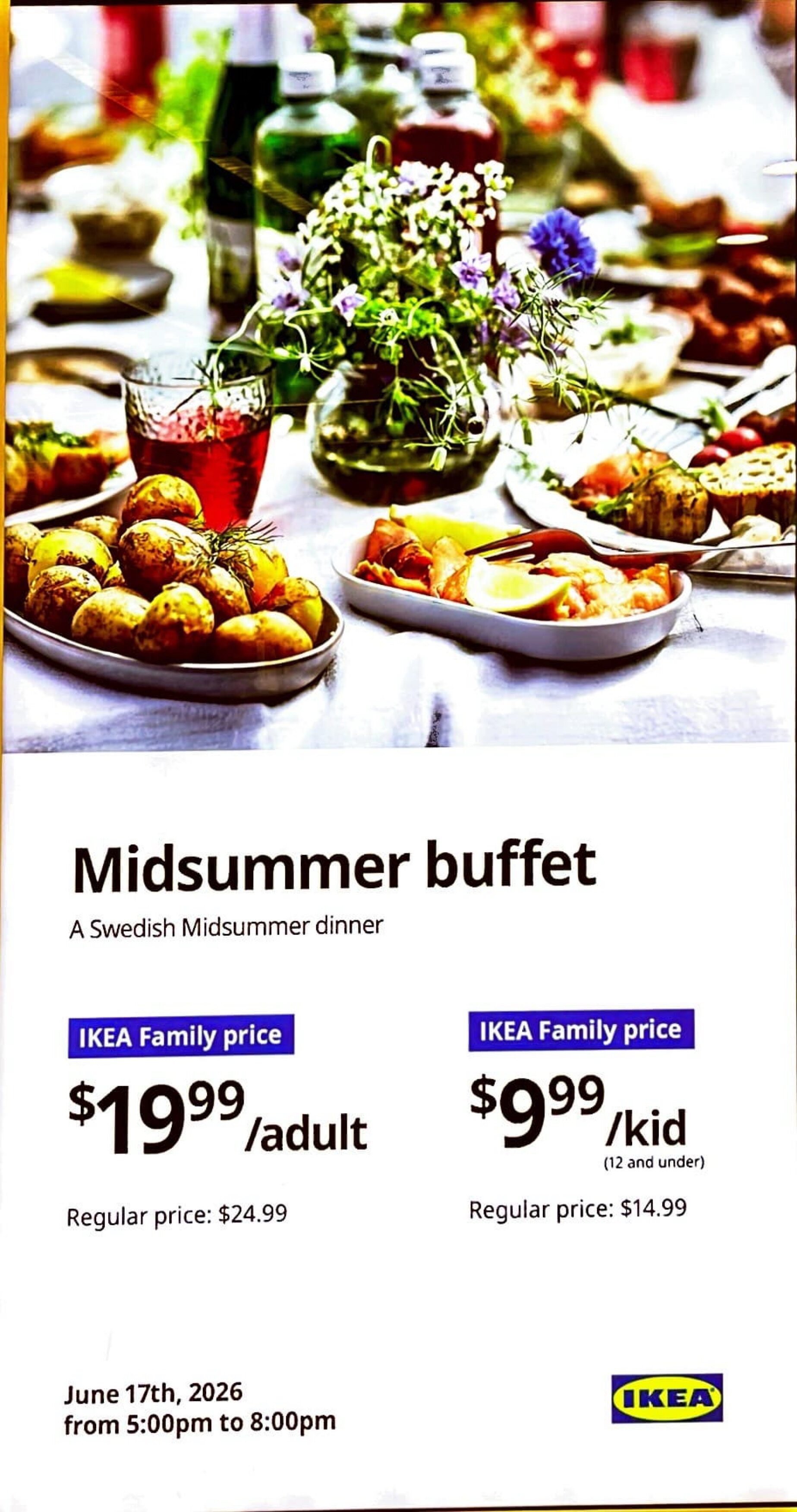 [IKEA] Ikea Midsummer Buffet 2026, June 17 @ 5~8pm - RedFlagDeals.com ...