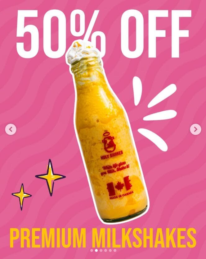 [Holy Shakes] [AB BC MB ON] June 20: 50% off premium milkshakes/crepes ...