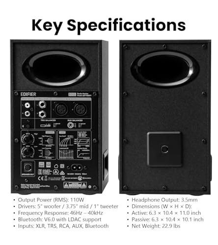 [Amazon.ca] Edifier MR5 2.0 Studio Monitor Bookshelf Speakers, 110W(RMS ...